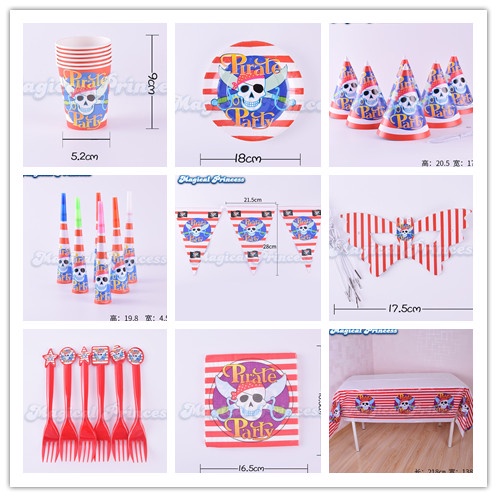 Pirate Theme Birthday Party Decoration Pack Set Loot Bag Blower Mask ...