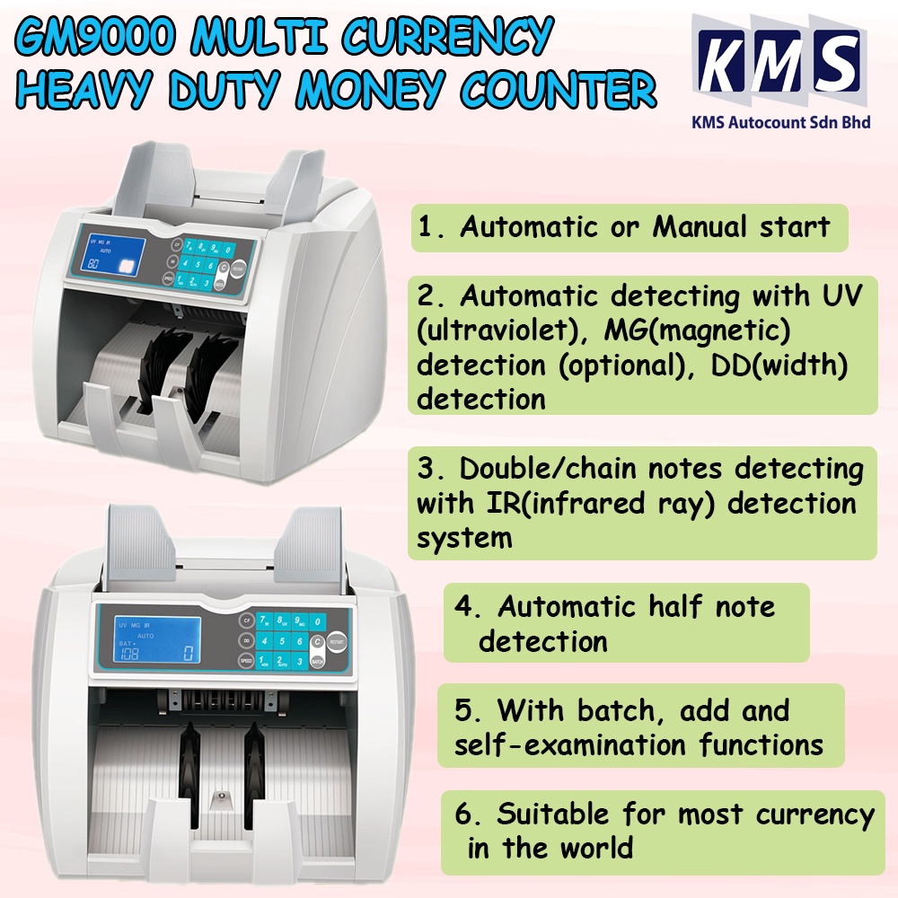 GM9000 MULTI CURRENCY HEAVY DUTY MONEY COUNTER / NOTE COUNTER | Shopee ...