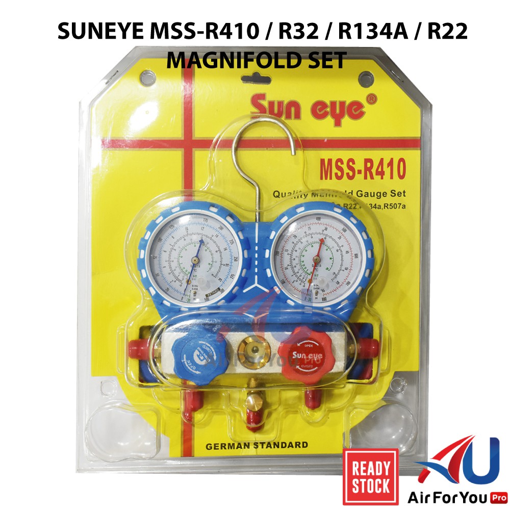 SunEye MSS-R410 /R32/R134a /R22 /R404a Aluminium Manifold Set Meter Gas ...