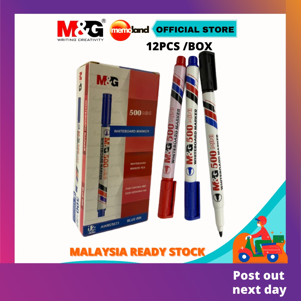 M&G AWM25673 MINI WHITE BOARD MARKER PEN -12pcs / box PEN PENANDA PAPAN ...