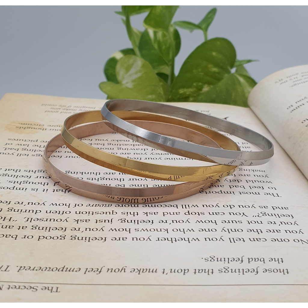 Original 316 Stainless Steel 3in1 One Edge Sikh Singh Bangle (3 Color ...