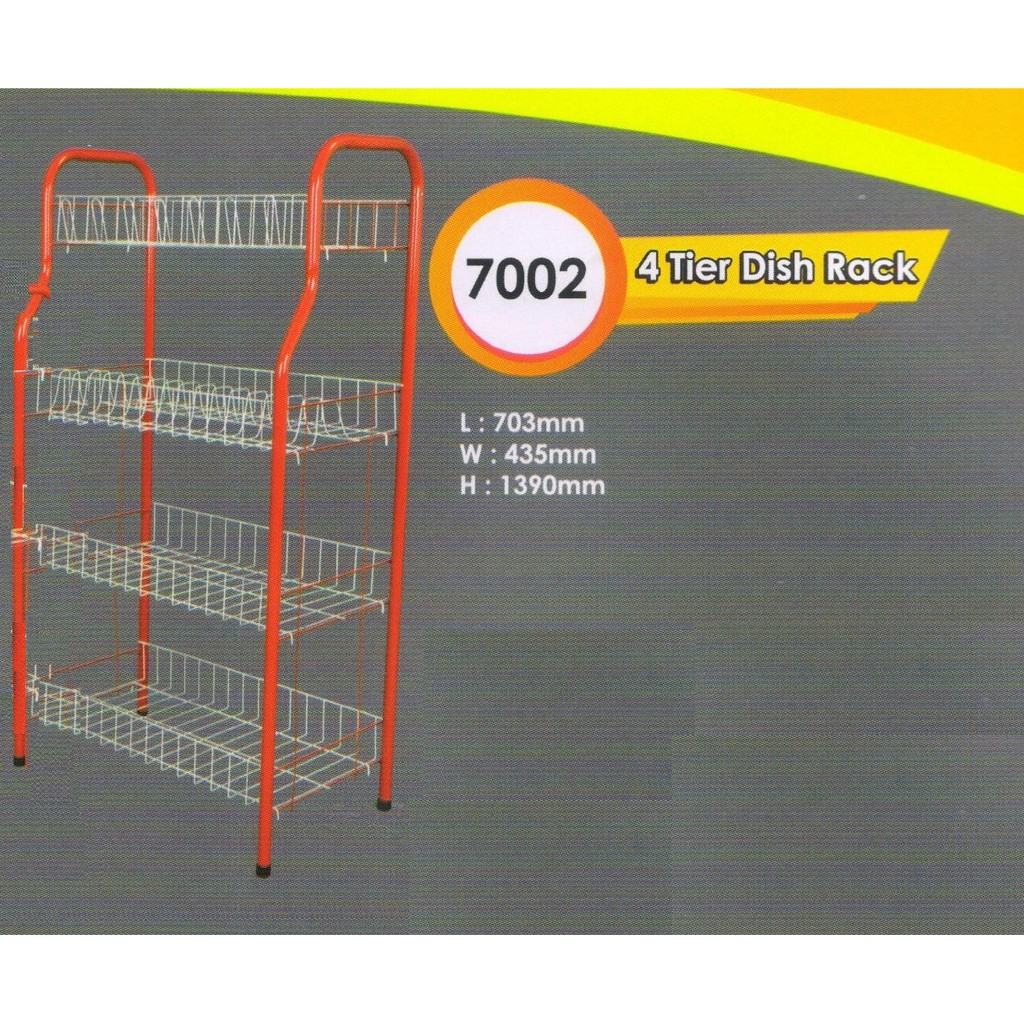 4 Layer Plate Rack DIY Rak Pinggan Besi 4 Tingkat Shelves Besi Racks ...
