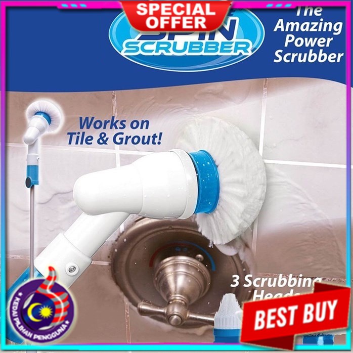 Hurricane Spin Scrubber Cordless Rechargeable Power Scrubber Penyental ...