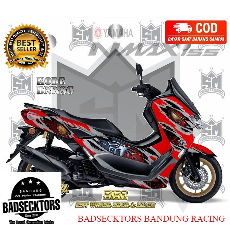 MERAH Yamaha NMAX decal sticker with cool red spiderman motif | Shopee ...