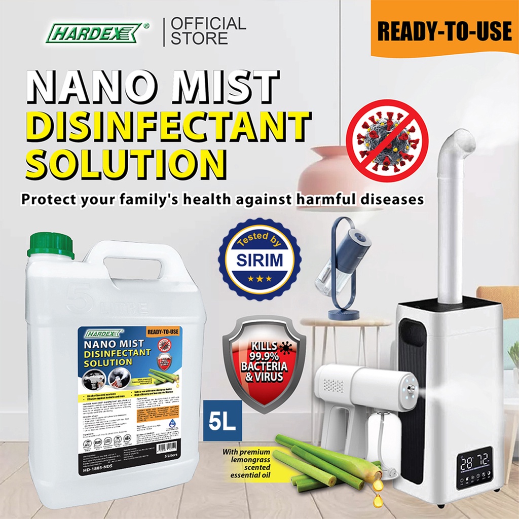 HARDEX Nano Mist Disinfectant Solution Ready To Use (5L) HD-1805-NDS ...