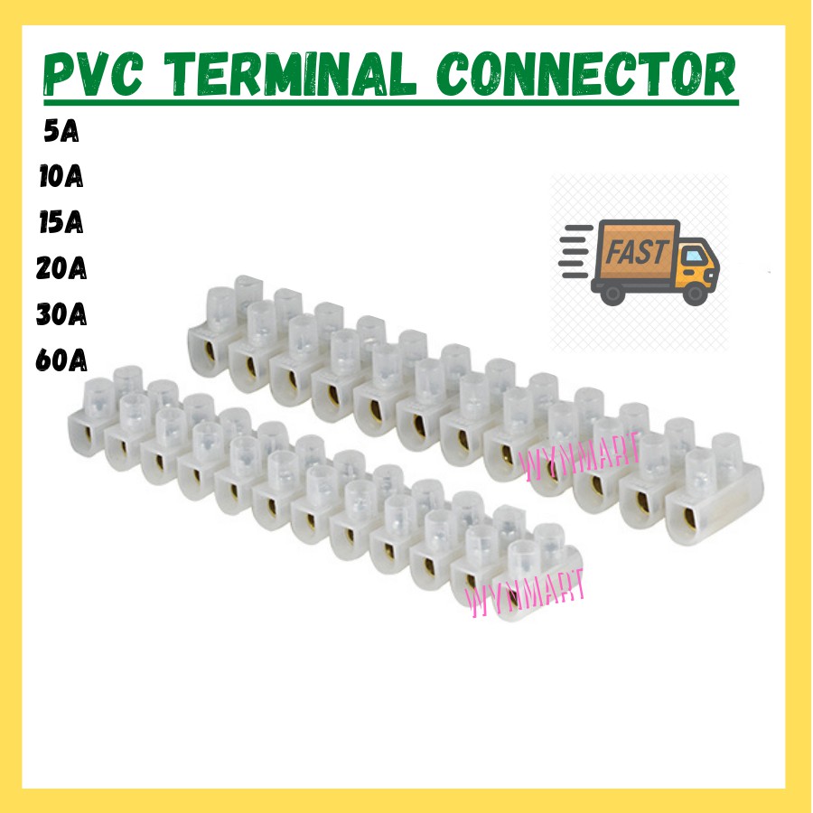 12-Way 6A, 10A, 15A 20A,30A,60A PVC Cable Connector / Terminal Block / PVC Terminal Block ...