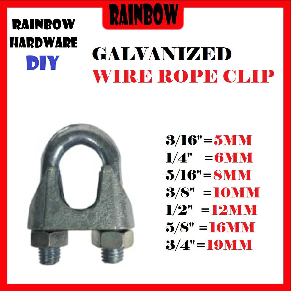 GAVANIZED IRON WIRE ROPE CLIP U-BOLT CLAMP (5MM,6MM,8MM,10MM,12MM ...