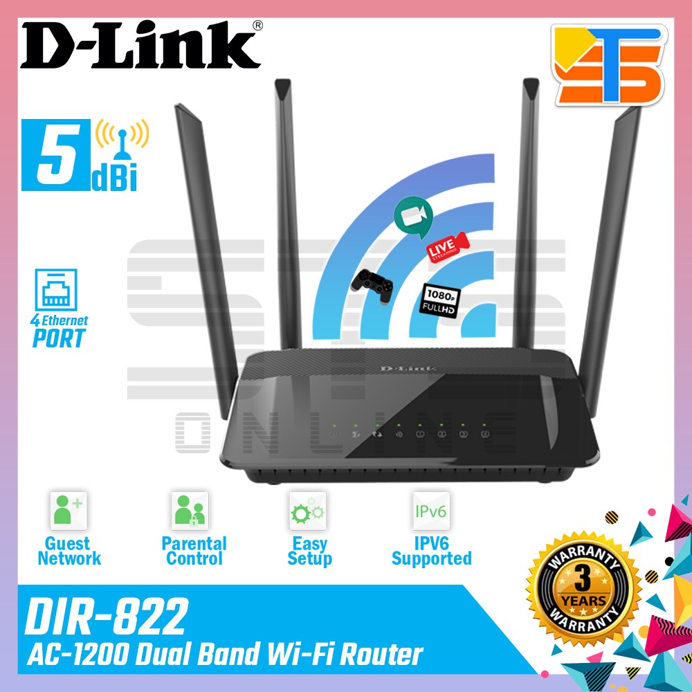 D Link DIR-822 AC1200 Dual Band Router Unifi Router | Shopee Malaysia