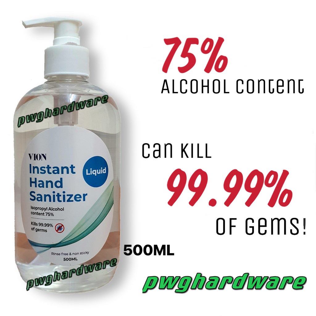 Vion Instant Hand Sanitizer / 75% Alcohol Content / Water Based / Kills ...
