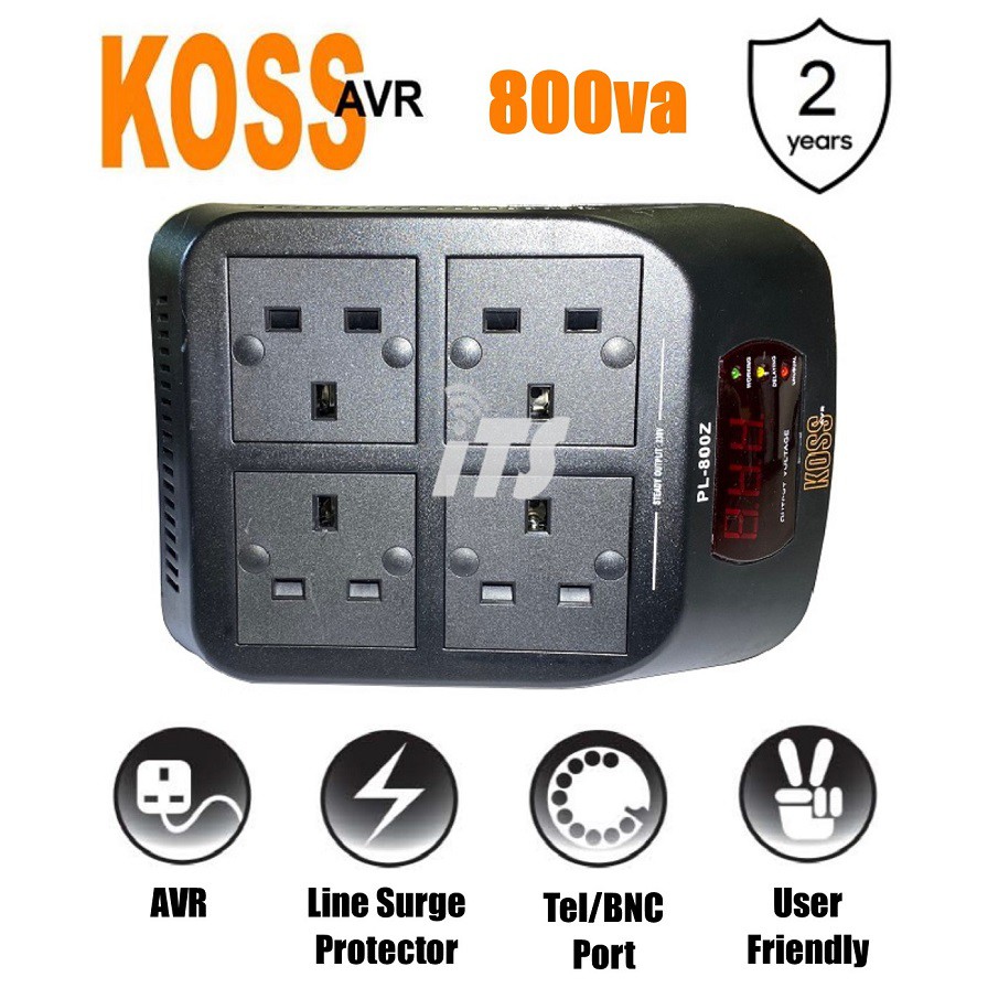 KOSS 800VA Automatic Voltage Regulator (AVR) - PL-800Z | Shopee Malaysia
