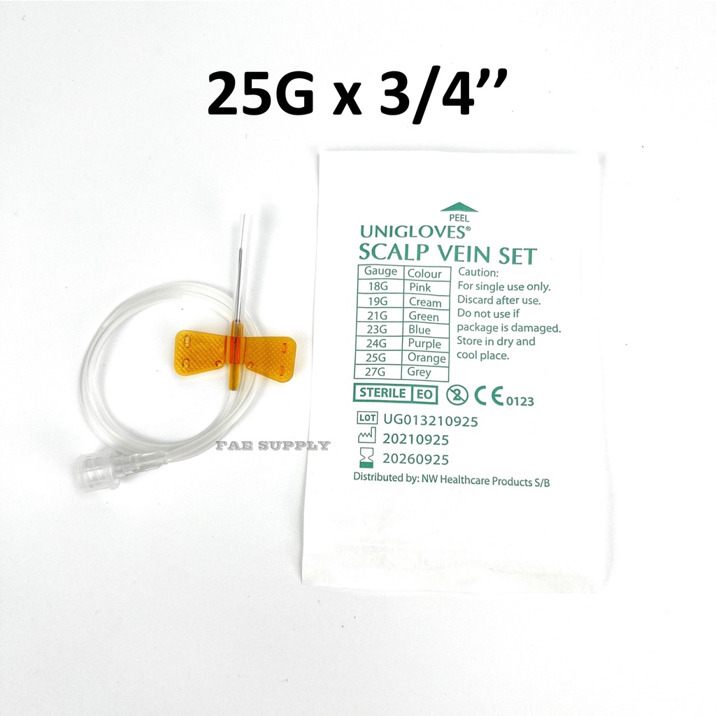 Butterfly Needle Scalp Vein Set 21G 23G 25G 19G 27G 1pcs Winged ...