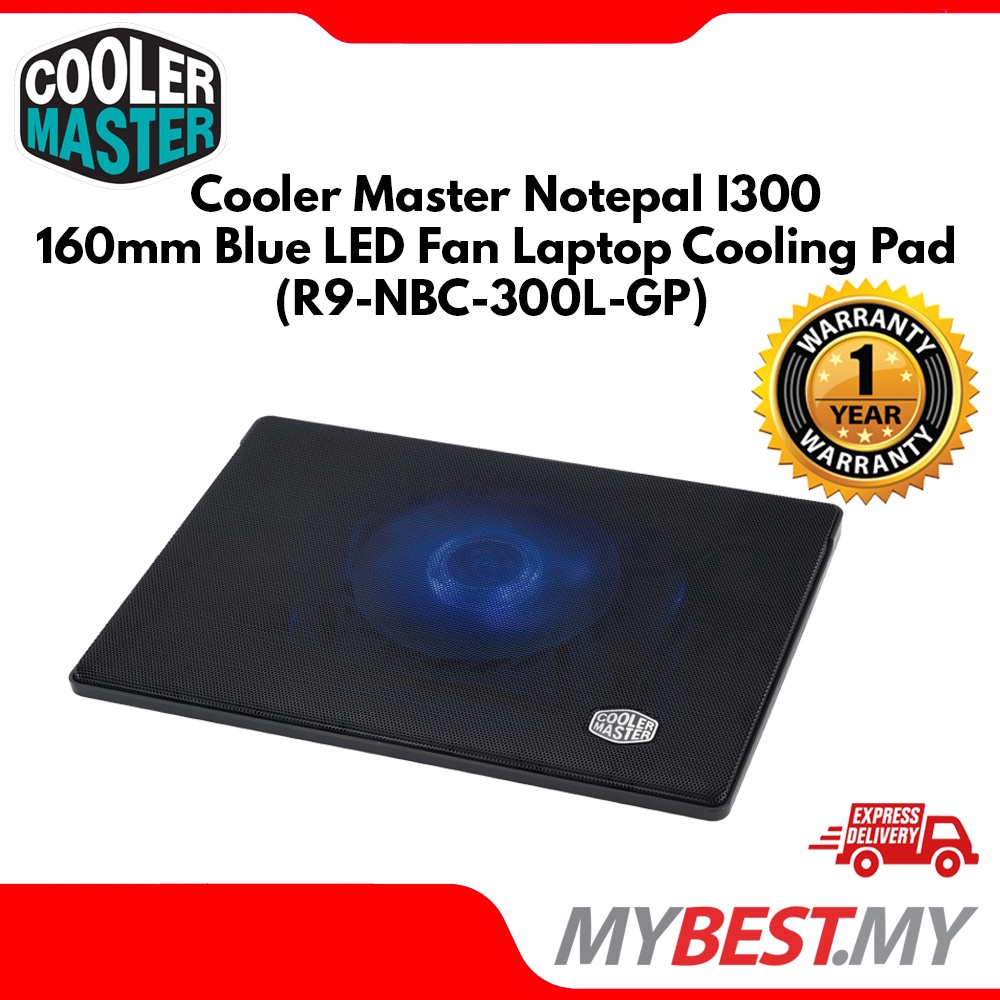 Cooler Master Notepal I300 160mm Blue LED Fan Laptop Cooling Pad (R9 ...