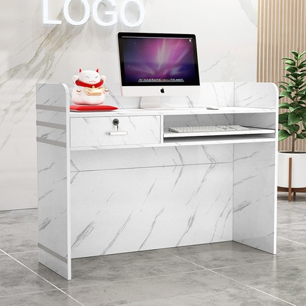 7 Colour WHITE Cashier Counter Table Commercial Reception Wooden Desk ...