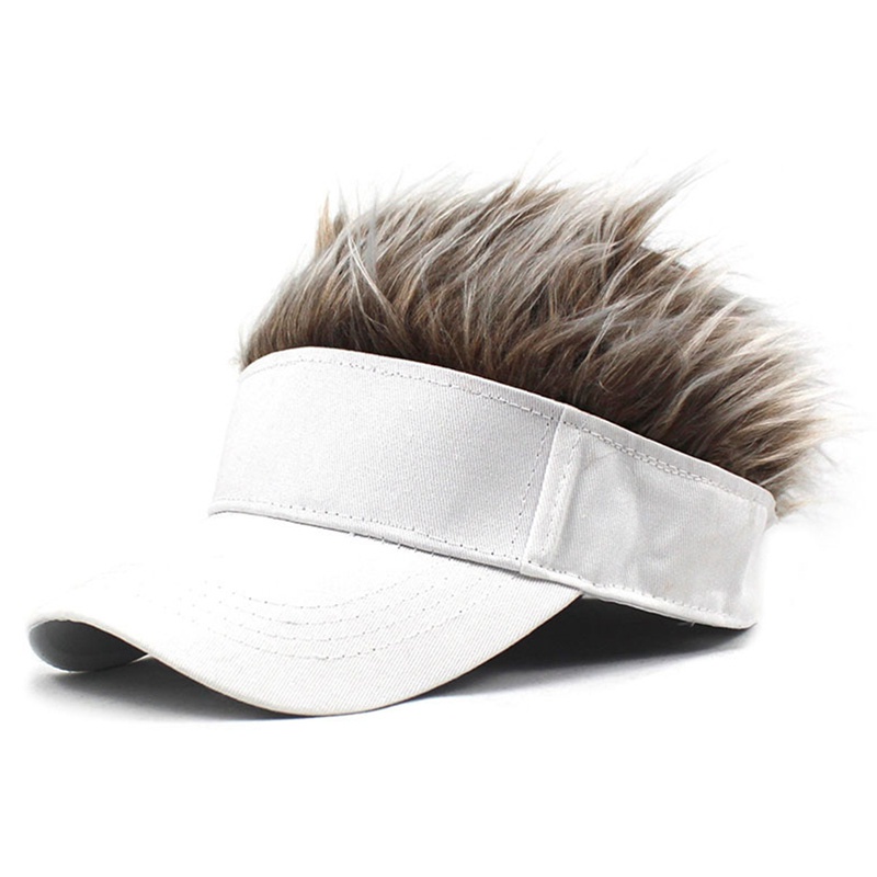 Men Women Fake Flair Hair Hats Baseball Outdoor Sports Golf Visor Wig ...