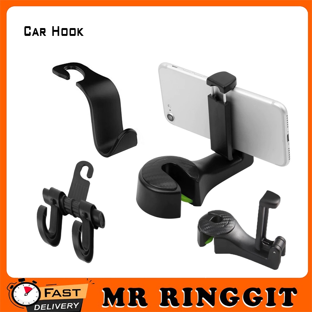 Mr Ringgit Car Hook Phone Holder Double Single Hook Organizer ...