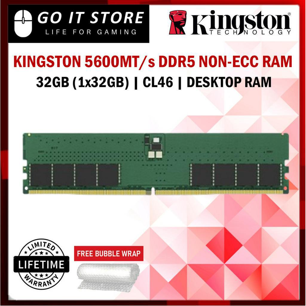 KINGSTON 32GB DDR5 5600MT/s Non ECC Unbuffered CL46 DIMM Ram ( KVR56U46BD8-32 ) | Shopee Malaysia