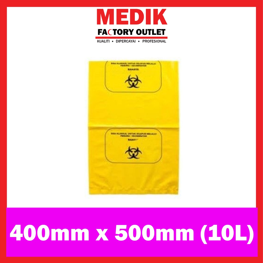 Biohazard Bag for Clinical Waste Yellow Plastic Bag (2.5L/5L/10L/30L ...