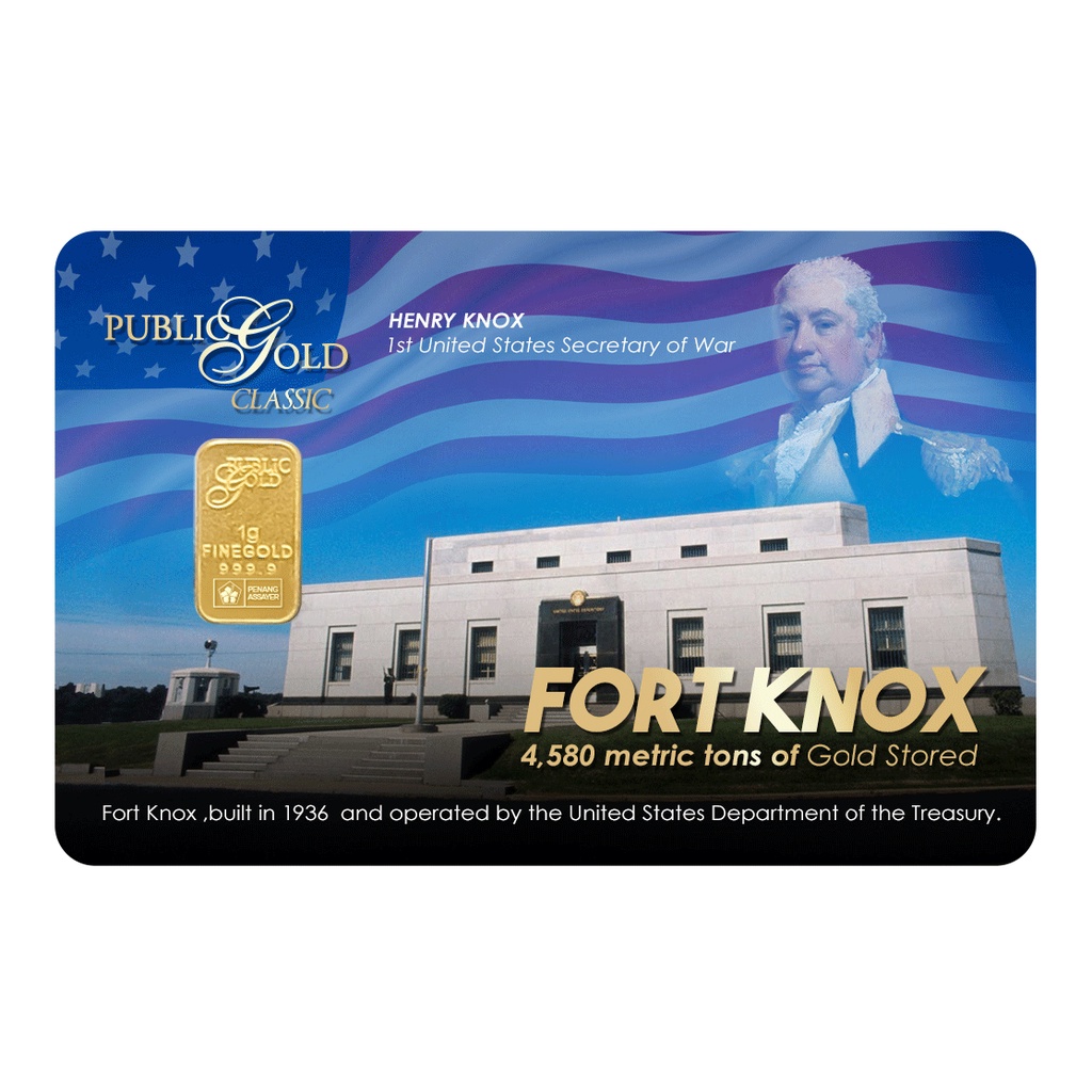 Public Gold Bullion Bar PG 1g (Au 999.9) 24K - Fort Knox | Shopee Malaysia