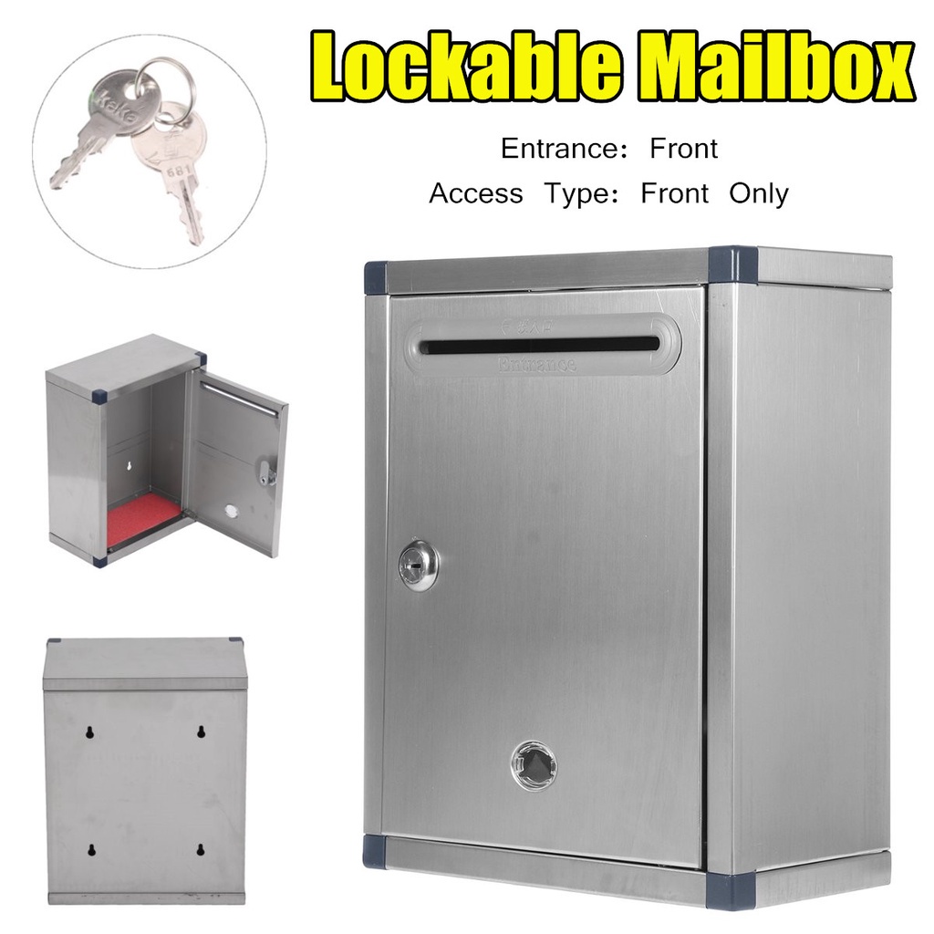 Stainless Steel Mailbox Outdoor Security Locking Mailbox Suggestion Box ...