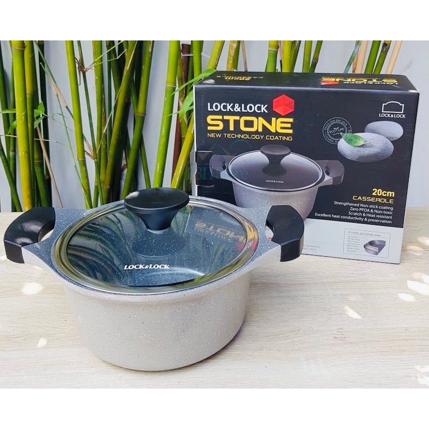Locknlock LCA6202D PREMIUM NON-STICK STONE POT (20cm) - High walls ...