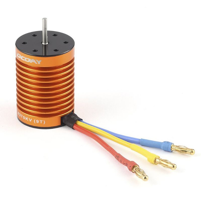 OCDAY 9T 4370 KV 4 Poles Sensorless Brushless Motor for 1/10 RC Car ...