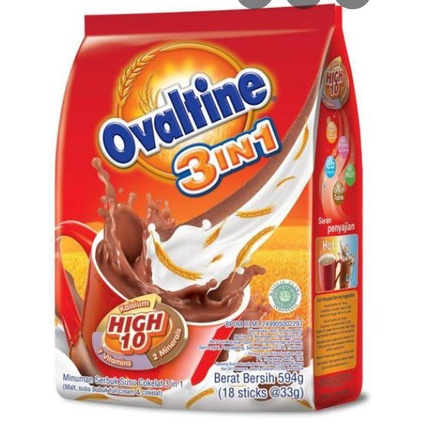 OVALTINE MALK DRINK CHOCOLATE FLAVOUR 820G / OVALTINE 3IN1 3 IN 1 MILK POWDER CHOCOLATE (18X30GM ...