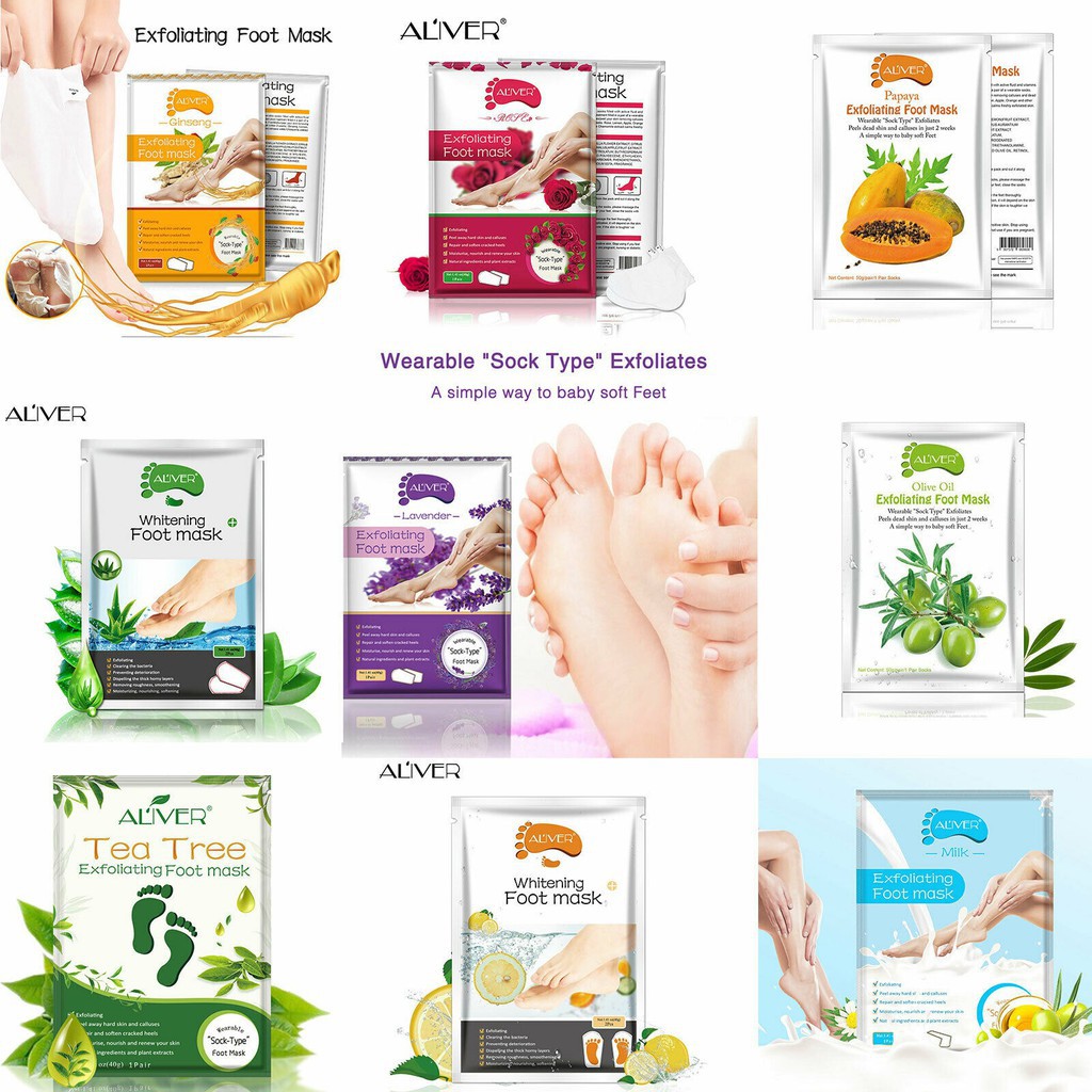 ALIVER / EFERO Foot Peel Mask Exfoliating Callus Peel Soft Feet Removes ...