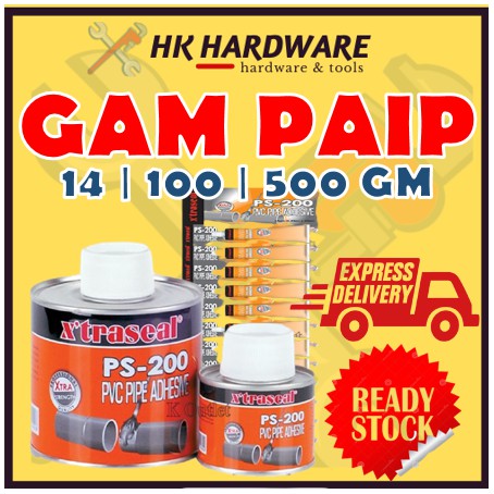 X'TRASEAL PVC PIPE ADHESIVE GLUE GAM PVC PAIP GAM PAIP 14 100 500 GM ...