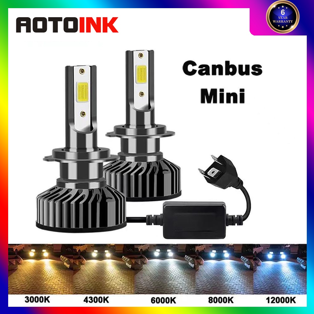 AOTOINK 1 pair H4 H7 Car LED Headlight Bulb H1 H3 H11 H27 880 9005 HB3 ...