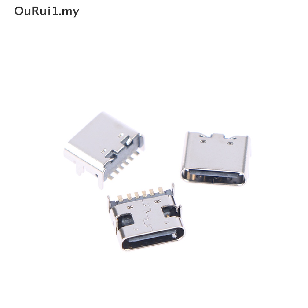 {FCC} 10Pcs Type-C 6 Pin USB Socket Connector USB 3.1 Type-C Female ...