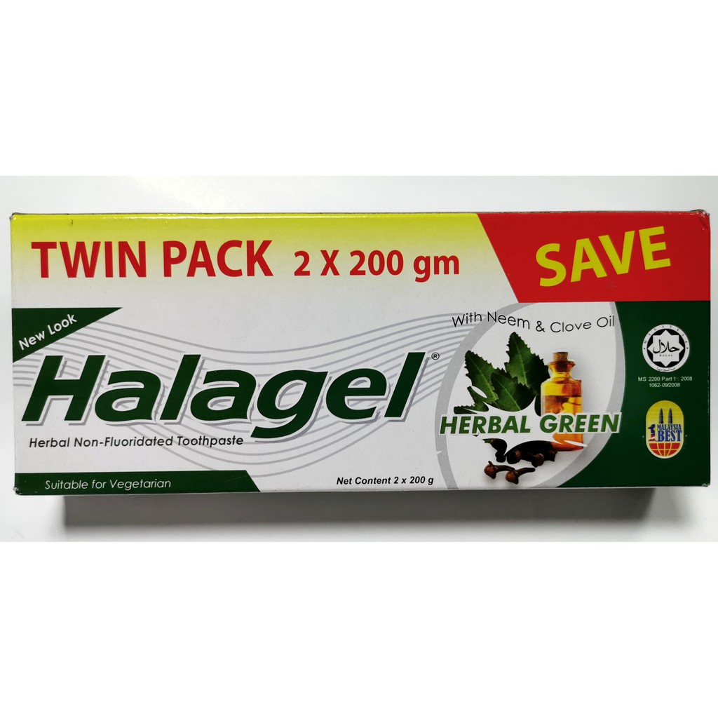 Halagel Ubat Gigi Tanpa Florida *2x175gm - Pek Kembar (Herbal Green ...