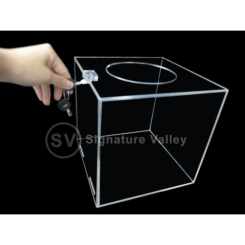 Acrylic lucky Draw Box with lock | Shopee Malaysia