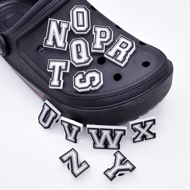 jibits slippers Letters Clog Alphabet Silver Letter jibits Number Pins ...