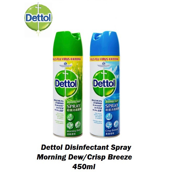 Dettol Disinfectant Spray Morning Dew / Crisp Breeze 450ml (READY STOCK ...