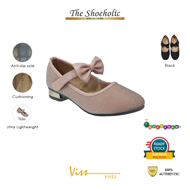 Viss Girls Fashion Pump Shoes VSC3113 Kids Children (Pink/Black ...