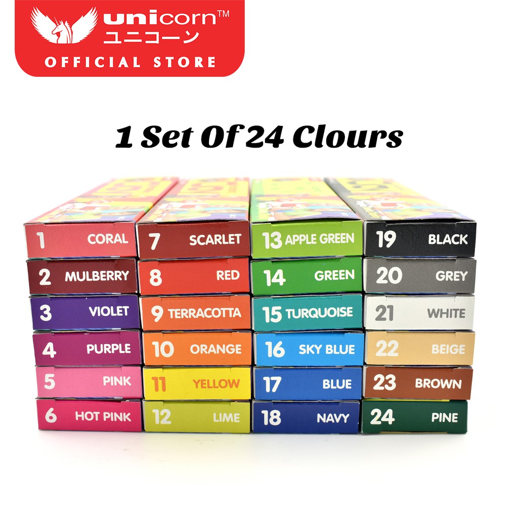 Unicorn Modelling Clay Asst Colour UMC-1 ( 24 colours ) | Shopee Malaysia