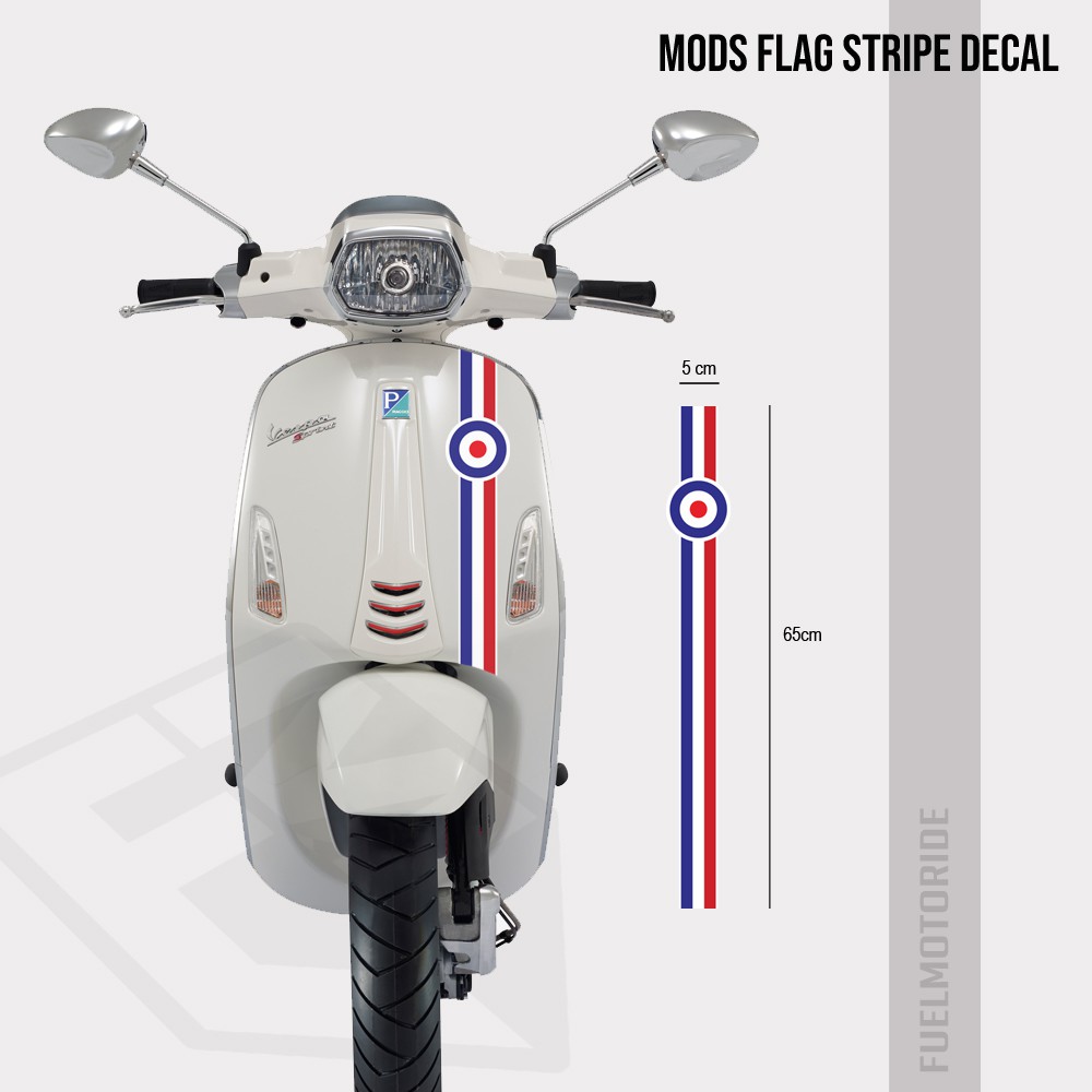 Sticker Decal Strip Mods Flag Vespa Stripe LX Primavera Sprint S ...
