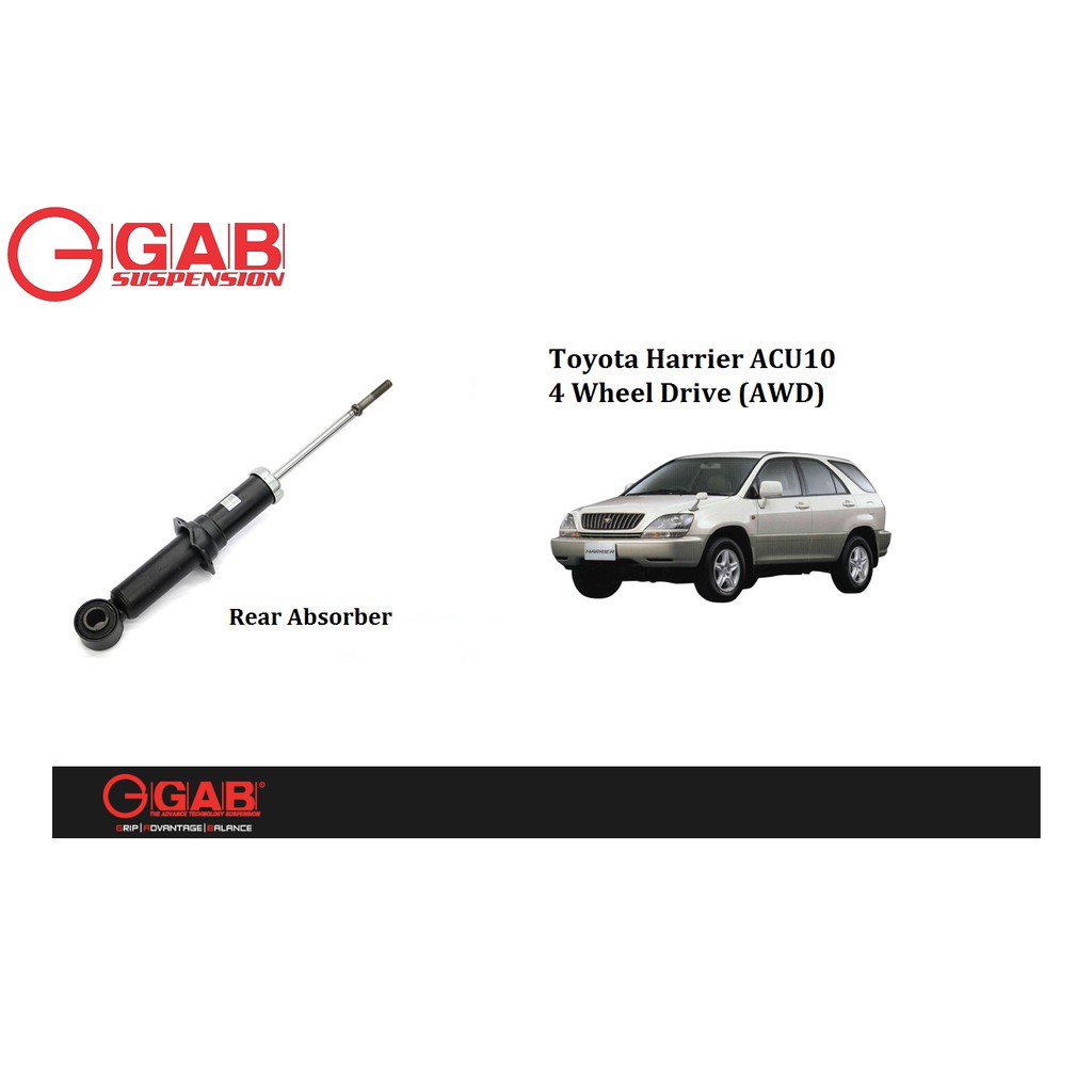 GAB Rear Premium Shock Absorber (2 pcs) for Toyota Harrier ACU10 (4WD ...