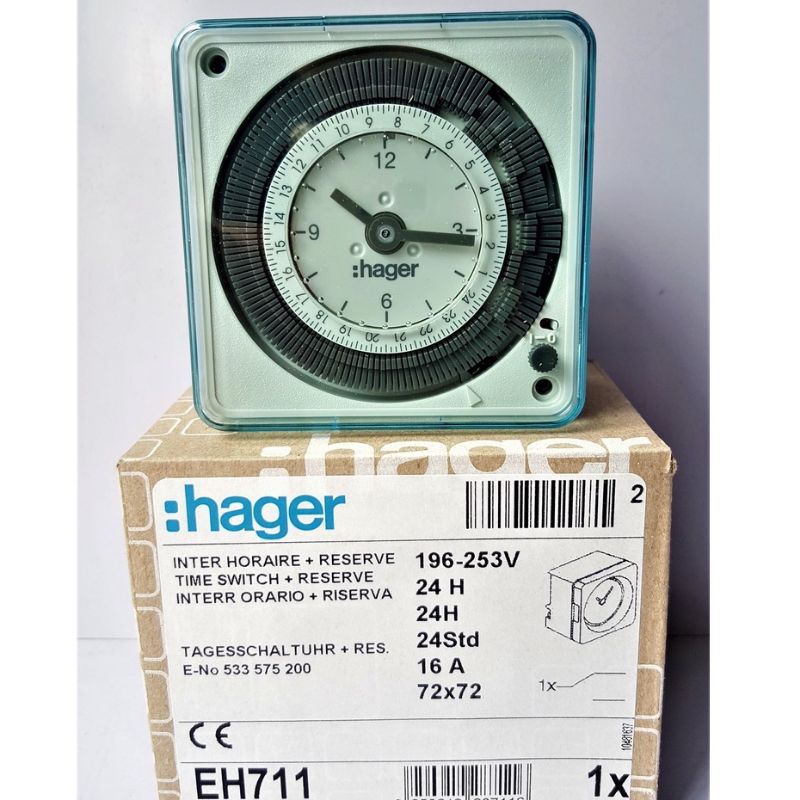 TIMER SWITCH HAGER EH711 / SHNEIDER ELECTRIC angled plug round 5 pin ...