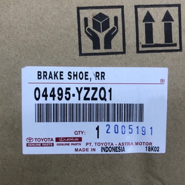 ORIGINAL TOYOTA AVANZA (2003-2021) REAR BRAKE SHOE SET (4@pcs) 04495 ...
