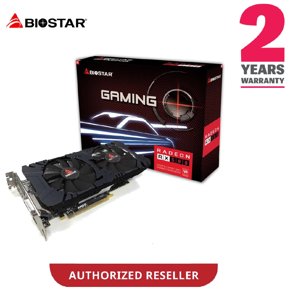 BIOSTAR RX 580 8GB GDDR5 256BIT (Dual Cooling) BULK SET | Shopee Malaysia