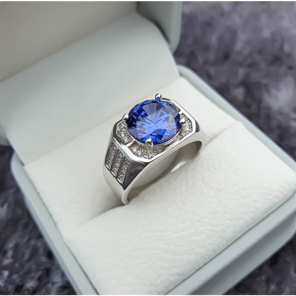 Bugatti Tanzanite 925 Genuine Sterling Silver Engagement Men Ring ...