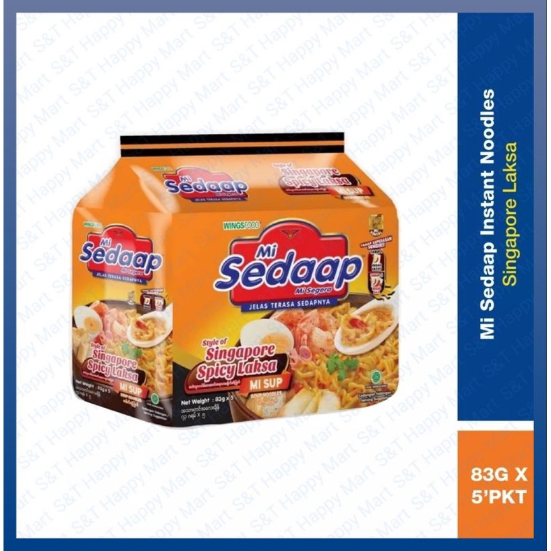 Mee Sedaap Mi Sedaap Terbaru Singapore Spicy laksa 80g x 5 | Shopee ...