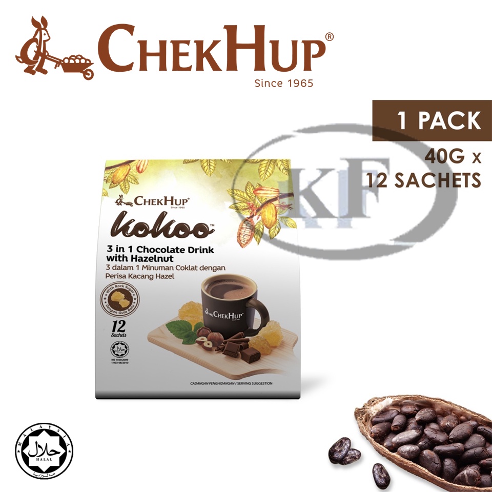 Chek Hup Kokoo 3in1 Chocolate Drink 40g x 12s , Peppermint 30g x 12's ...