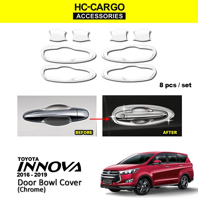 Toyota Innova 2016- 2022 Door HANDLE Bowl Cover Chrome 8PCS REVO ...