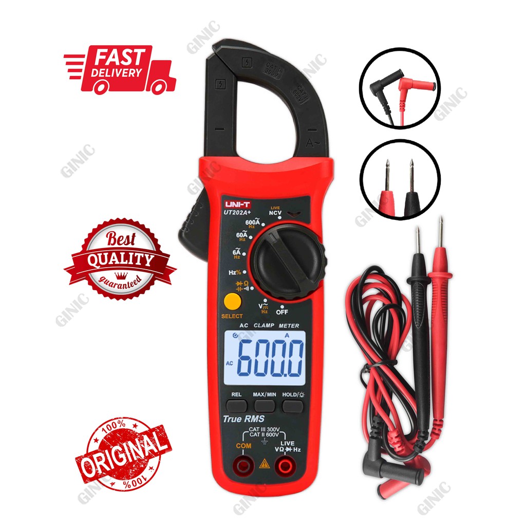 UNI-T DIGITAL CLAMP TESTER 600A UT-202A+ | Shopee Malaysia
