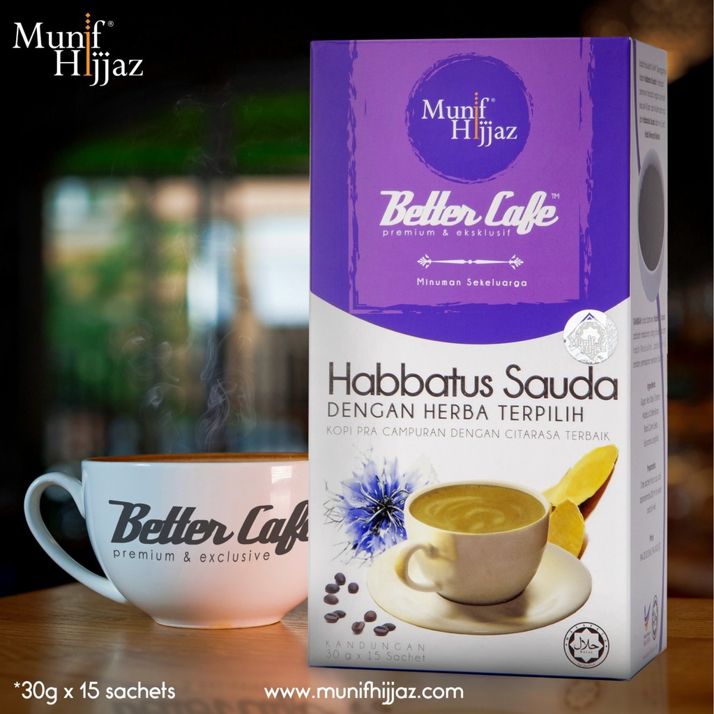 🔥 Better Café Habbatus Sauda Munif Hijjaz (15 sachets x 30 gram) / (20 ...