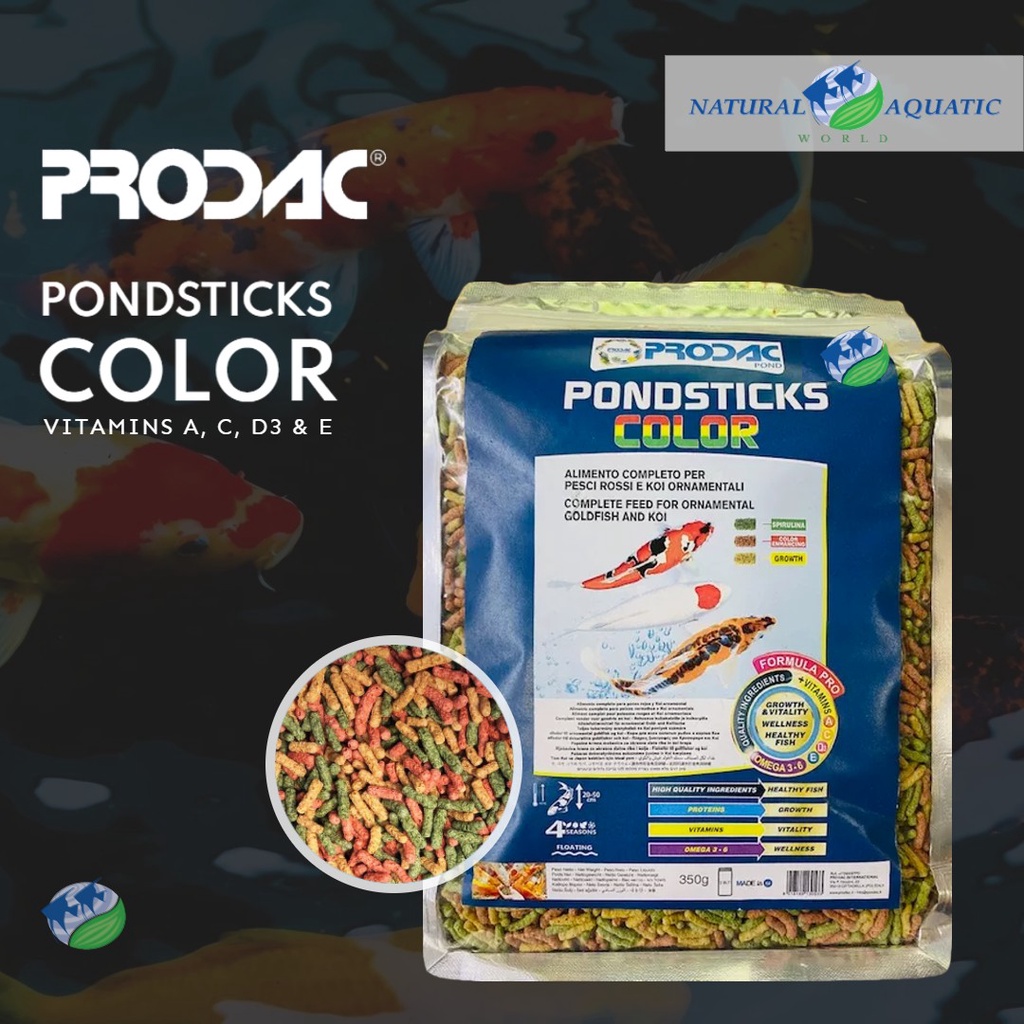 Prodac Pond Sticks Color (350g) Ornamental Goldfish & Koi Food | Shopee ...