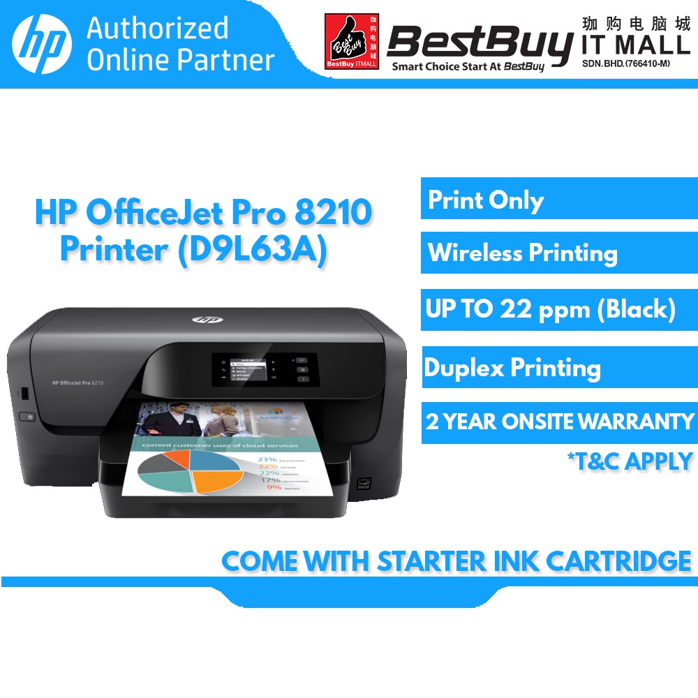 HP OfficeJet Pro 8210 Printer (D9L63A) | Shopee Malaysia