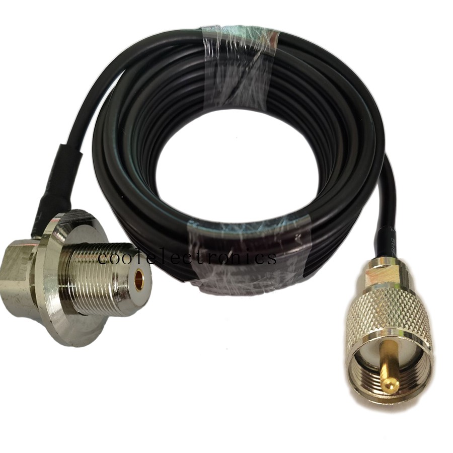 Long UHF PL259 Male to UHF S0239 Female Right Angle Connector for Car ...